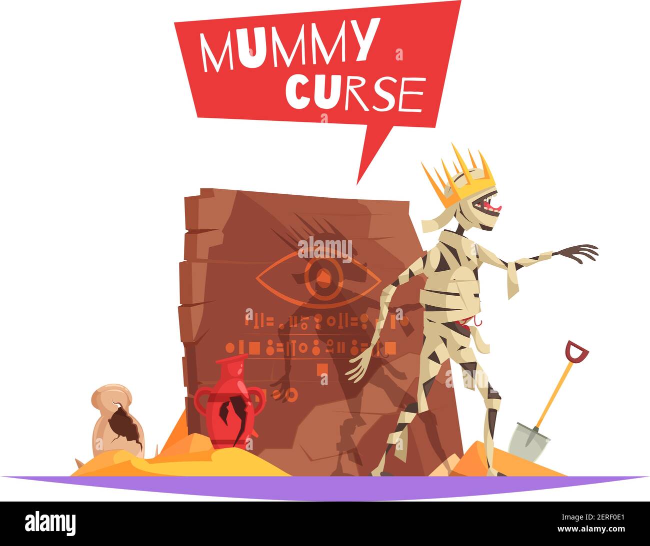 Curse of pharaohs evil character causing bad luck funny cartoon ...