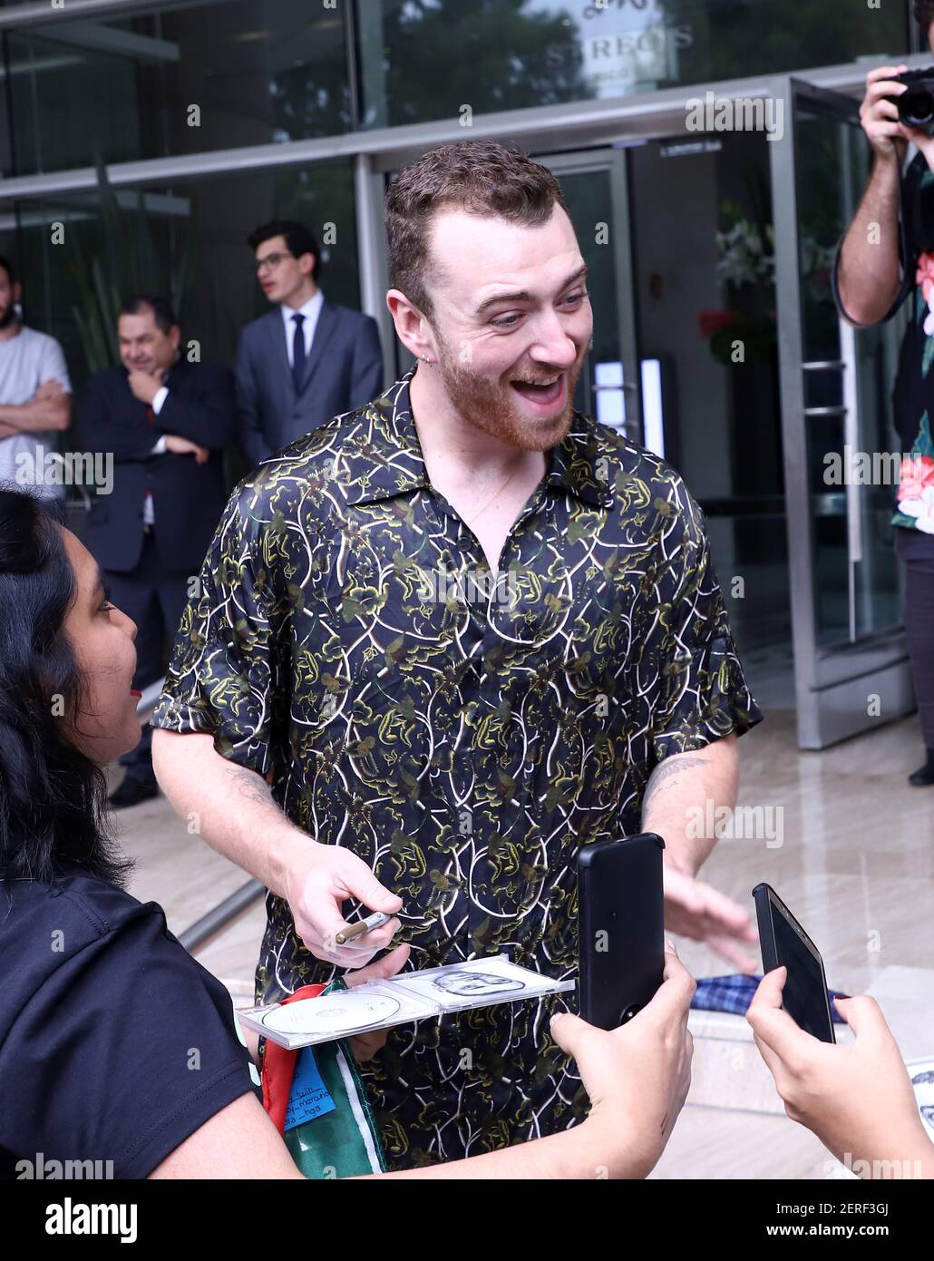 Sam Smith with Fans outside St Regis Hotel Mexico City, Mexico on July ...