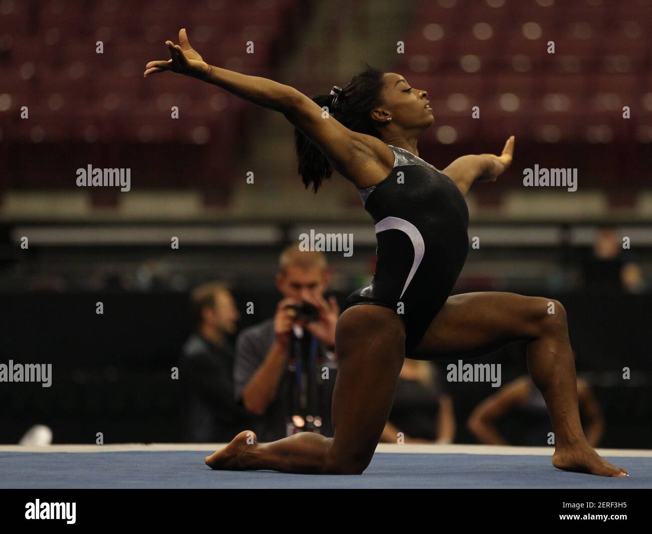July 27, 2018: SIMONE BILES during podium training before the G.K. U.S ...