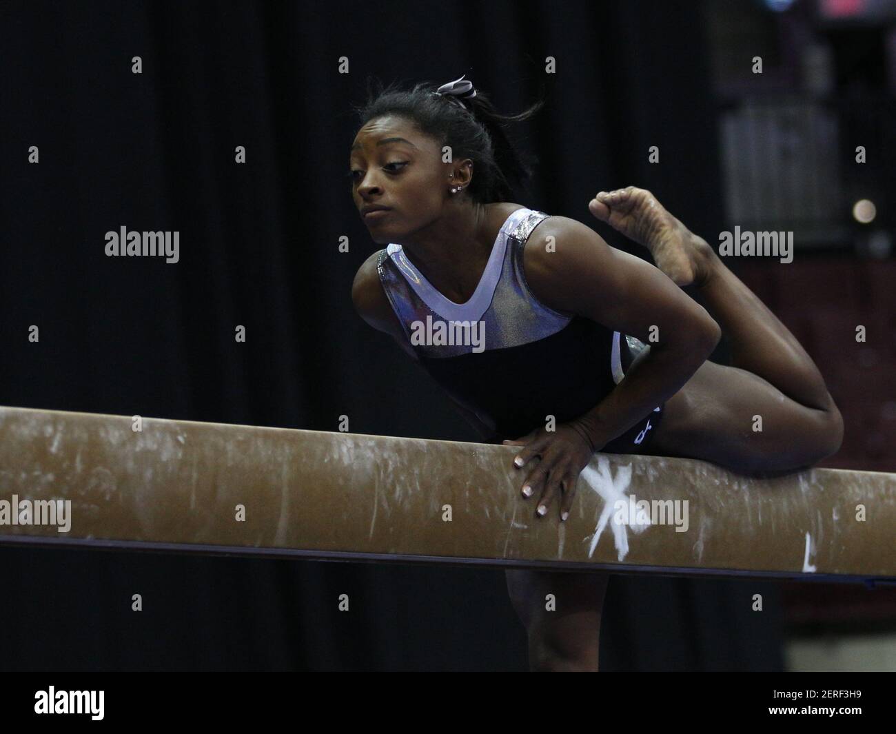 July 27, 2018: SIMONE BILES during podium training before the G.K. U.S ...