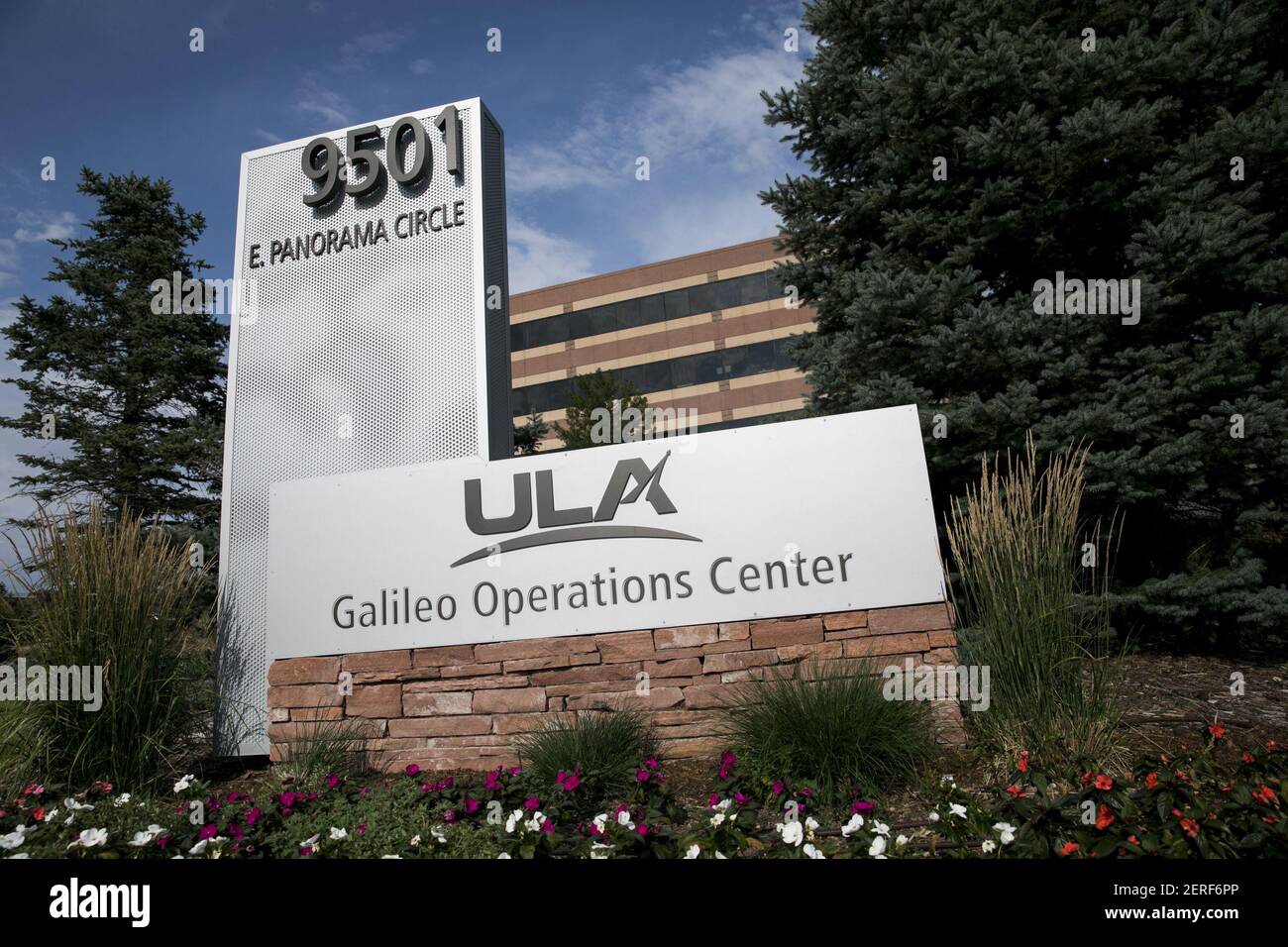 A logo sign outside of a facility occupied by United Launch Alliance ...