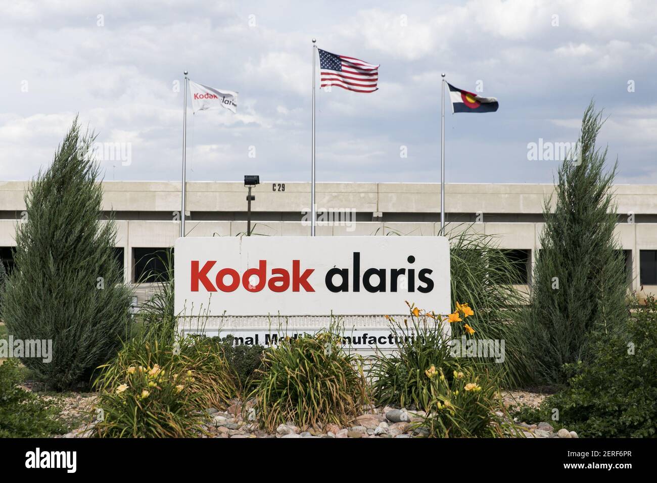 A logo sign outside of a facility occupied by Kodak Alaris in Windsor ...