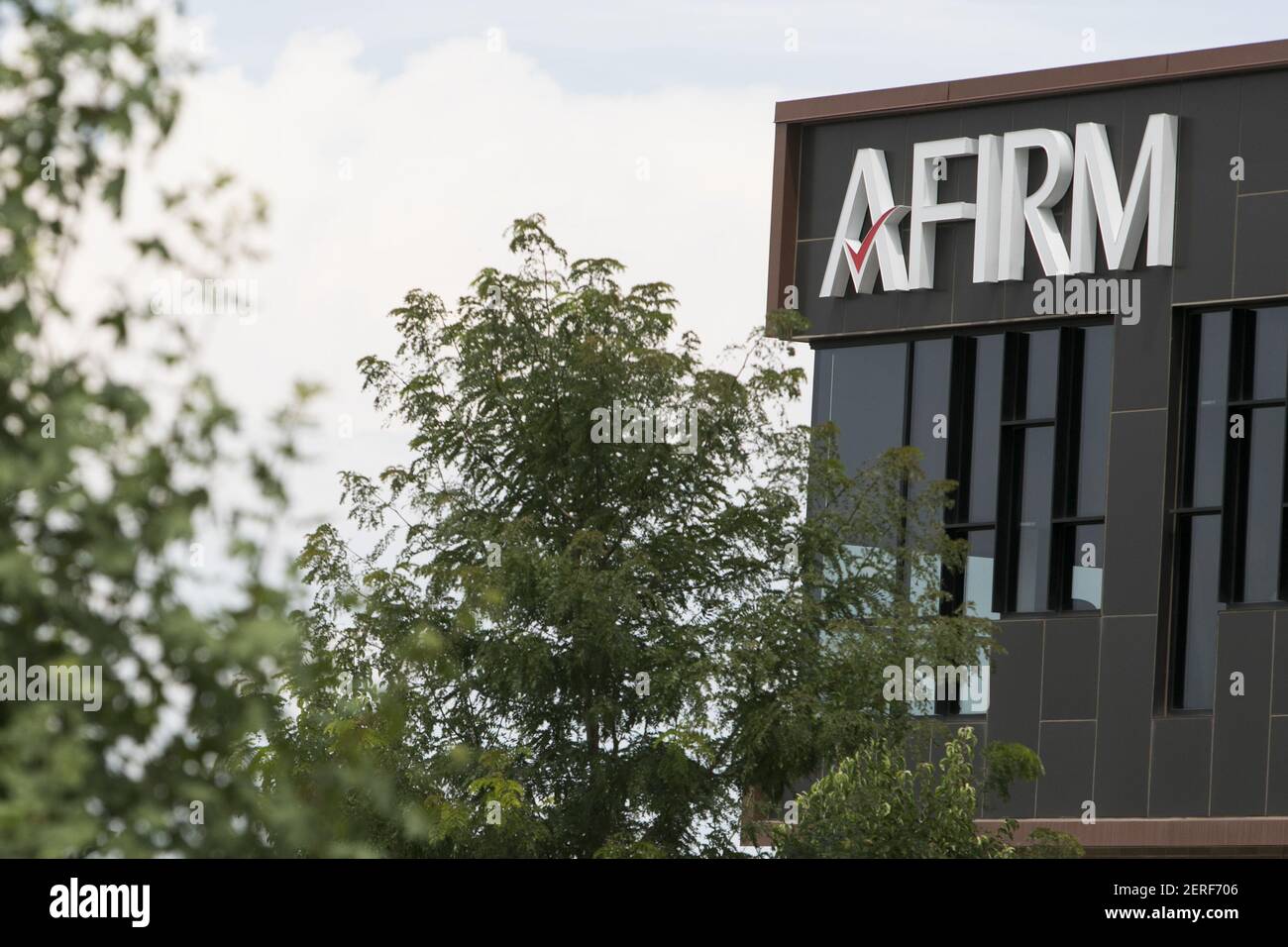 A logo sign outside of the headquarters of the Afirm Solutions in Fort ...