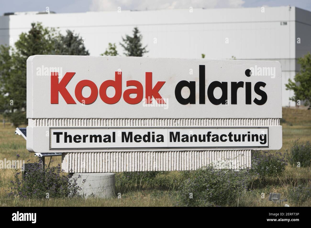 A logo sign outside of a facility occupied by Kodak Alaris in Windsor ...