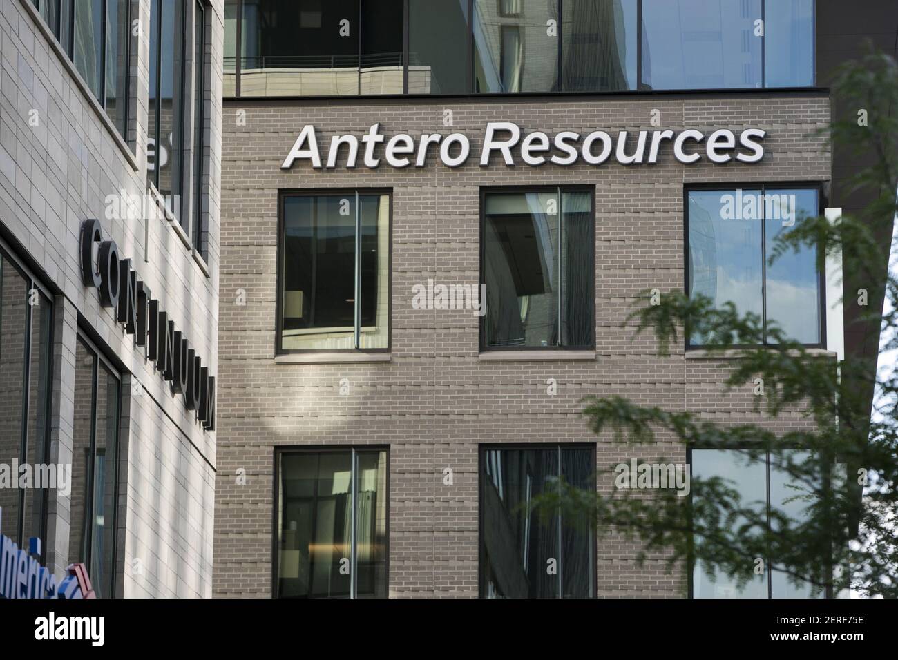 A logo sign outside of the headquarters of Antero Resources in Denver ...