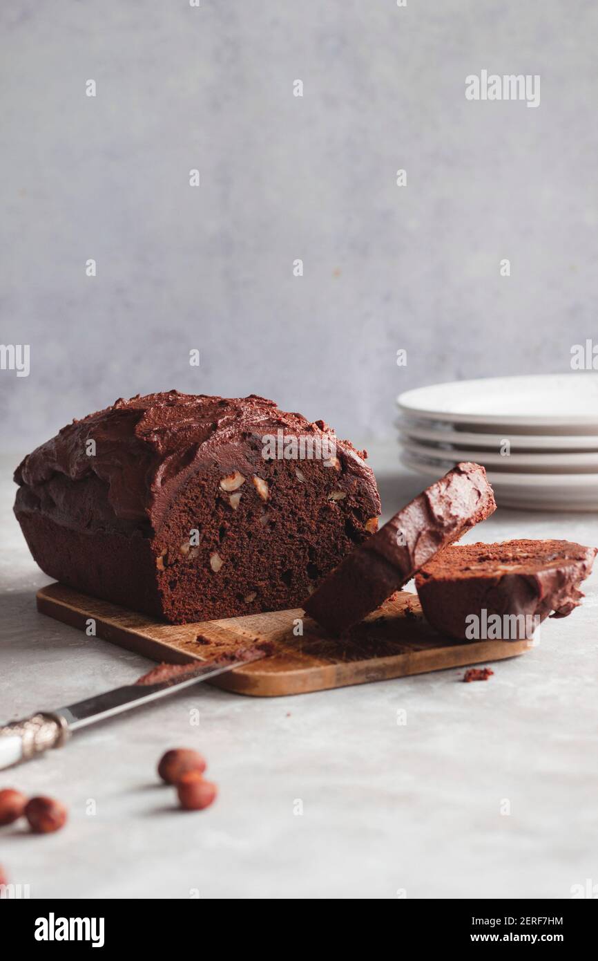 Chocolate and hazelnut loaf bread Stock Photo - Alamy