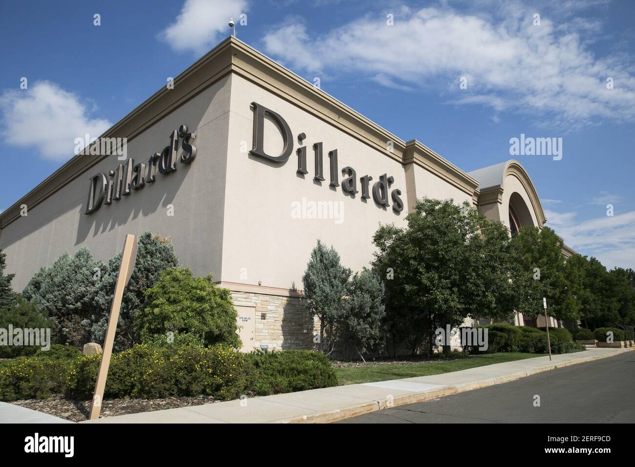 A logo sign outside of a Dillard's retail store in Broomfield, Colorado ...
