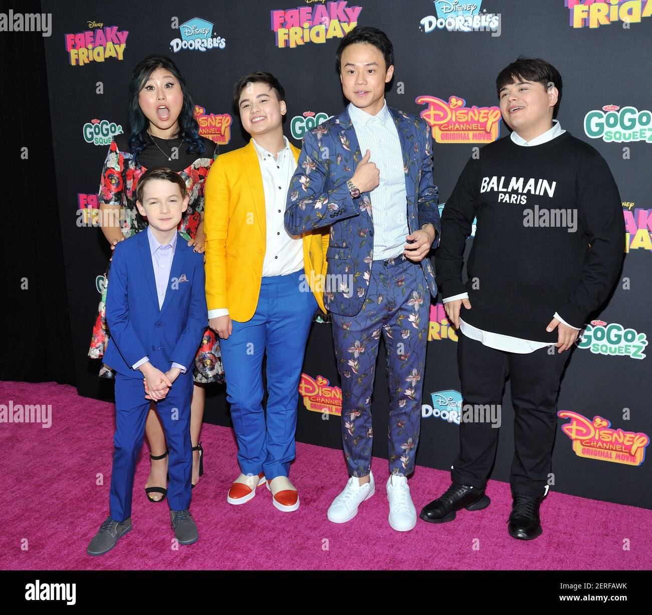 L-R: Actors Kahyun Kim, Jason Maybaum, Marlowe Percival, Ricky He and ...