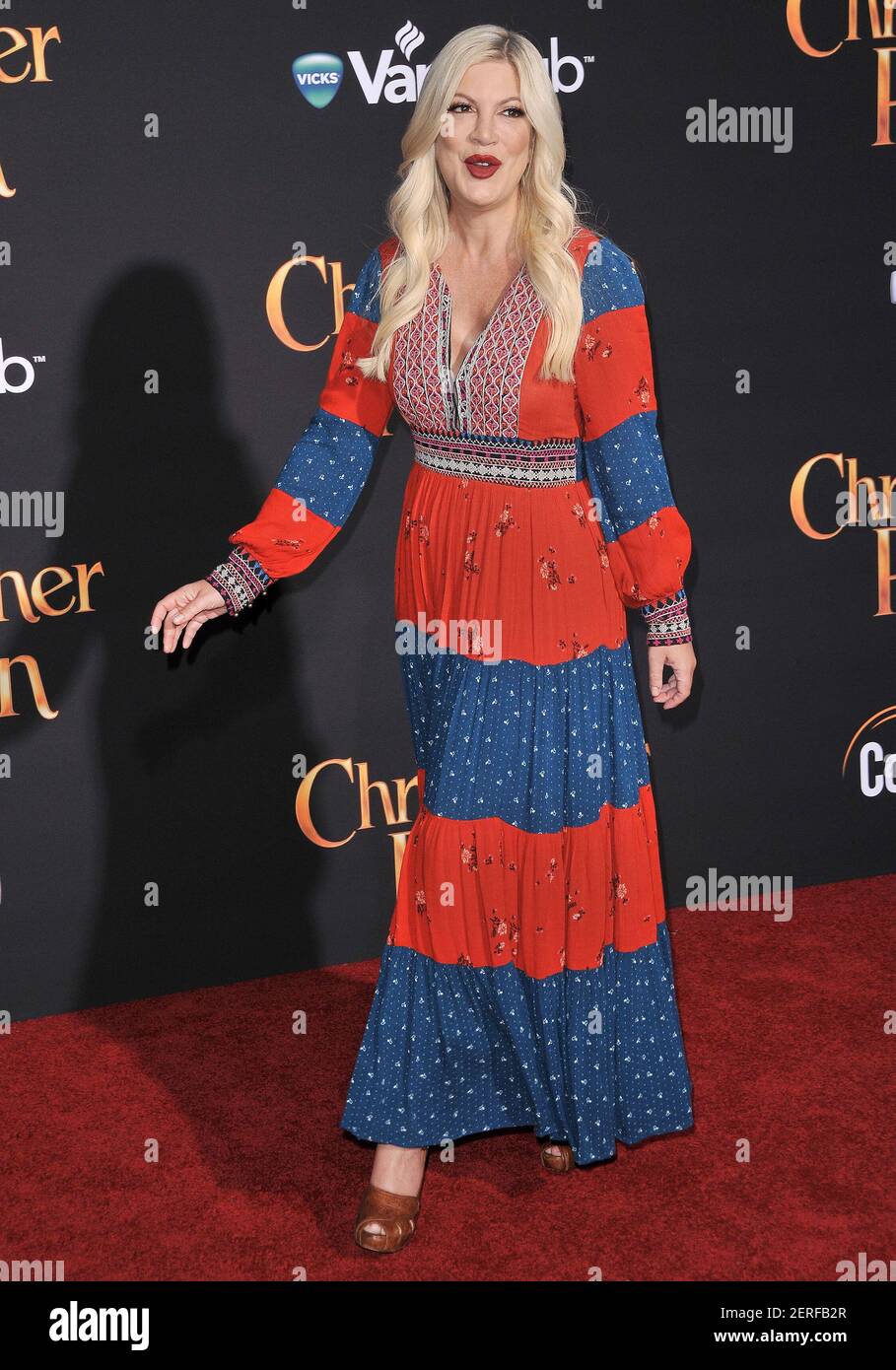 Tori Spelling arrives at the Disney’s “Christopher Robin" Los Angeles ...