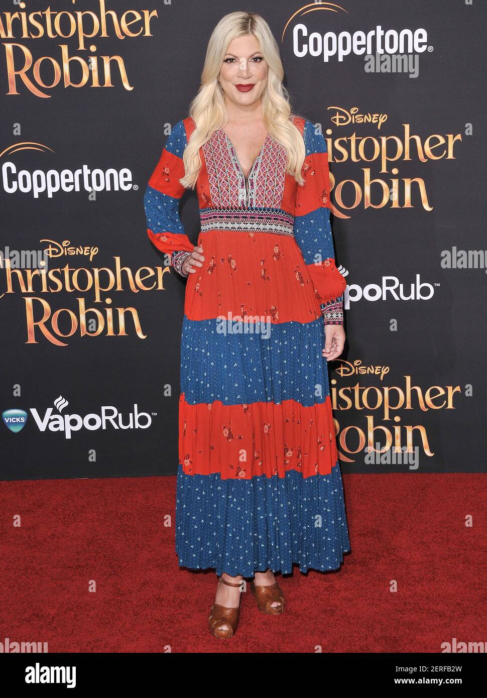 Tori Spelling arrives at the Disney’s “Christopher Robin" Los Angeles ...