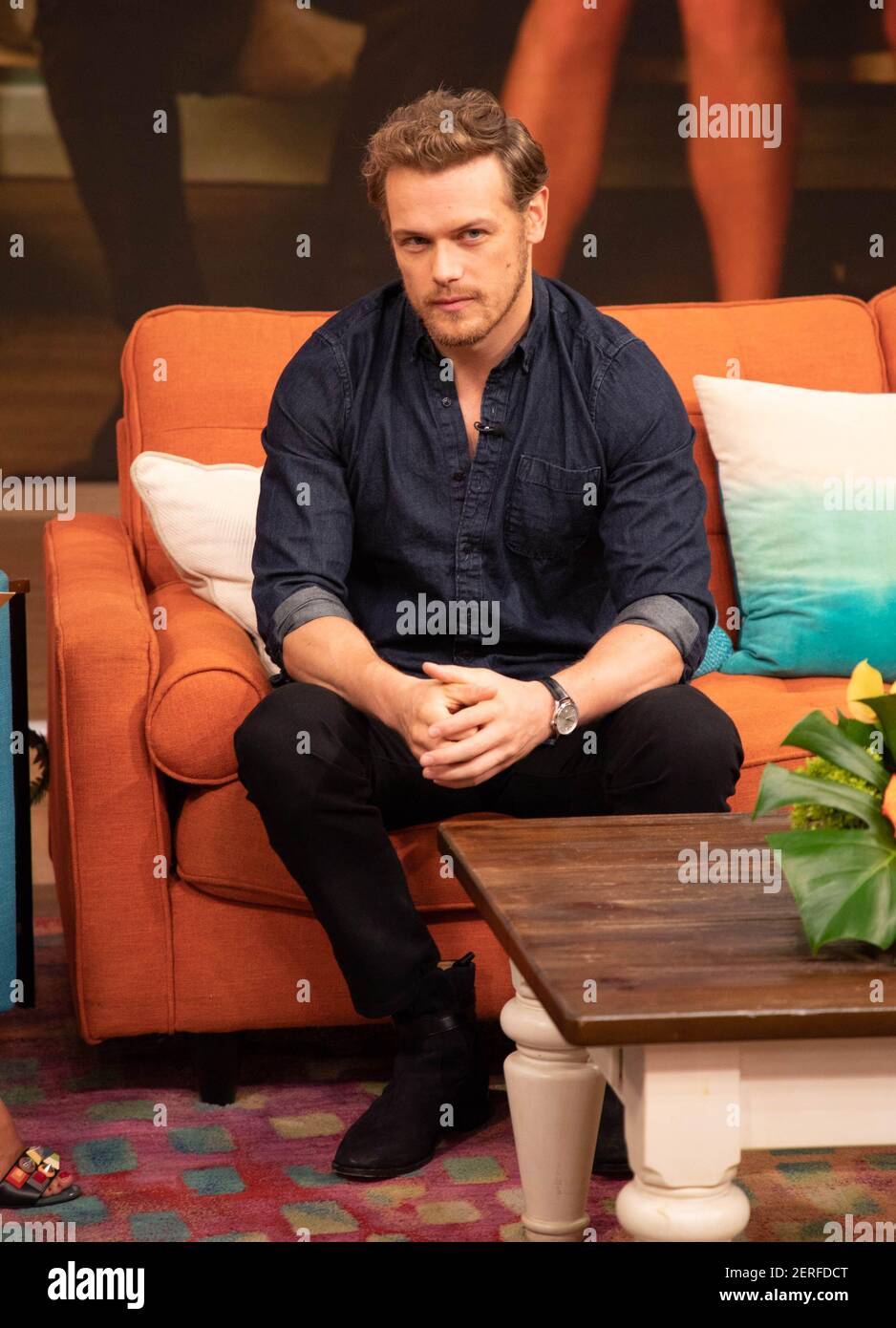MIAMI, FL-AUG 1: Actor Sam Heughan visit Despierta America morning show ...