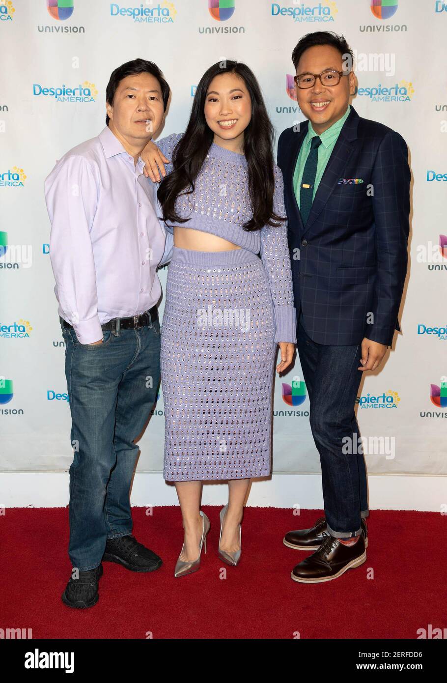 MIAMI, FL-AUG 1: Actors Ken Jeong, Awkwafina and Jimmy O Yang visit ...