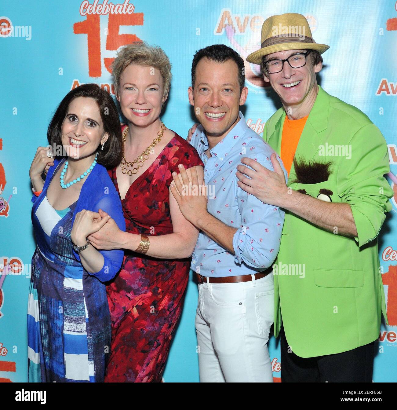 L-R: Actors Stephanie D'Abruzzo, Jennifer Barnhart, John Tartaglia and ...