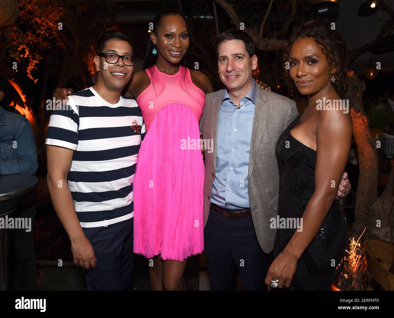 WEST HOLLYWOOD - AUGUST 2: (L-R) POSE writer Steven Canals, POSE cast ...