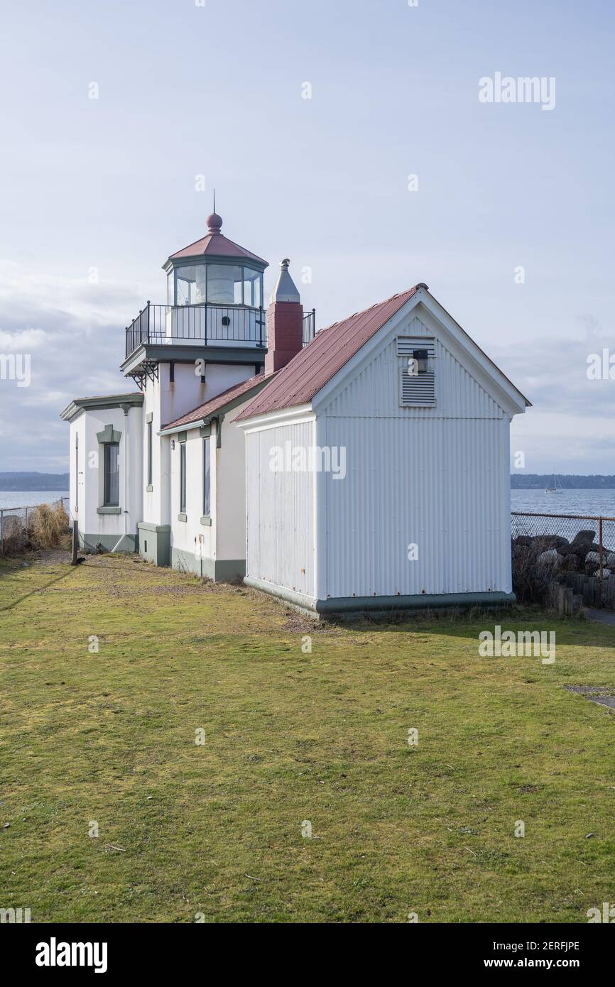 West Point Light is an active aid to navigation on Seattle, Washington ...