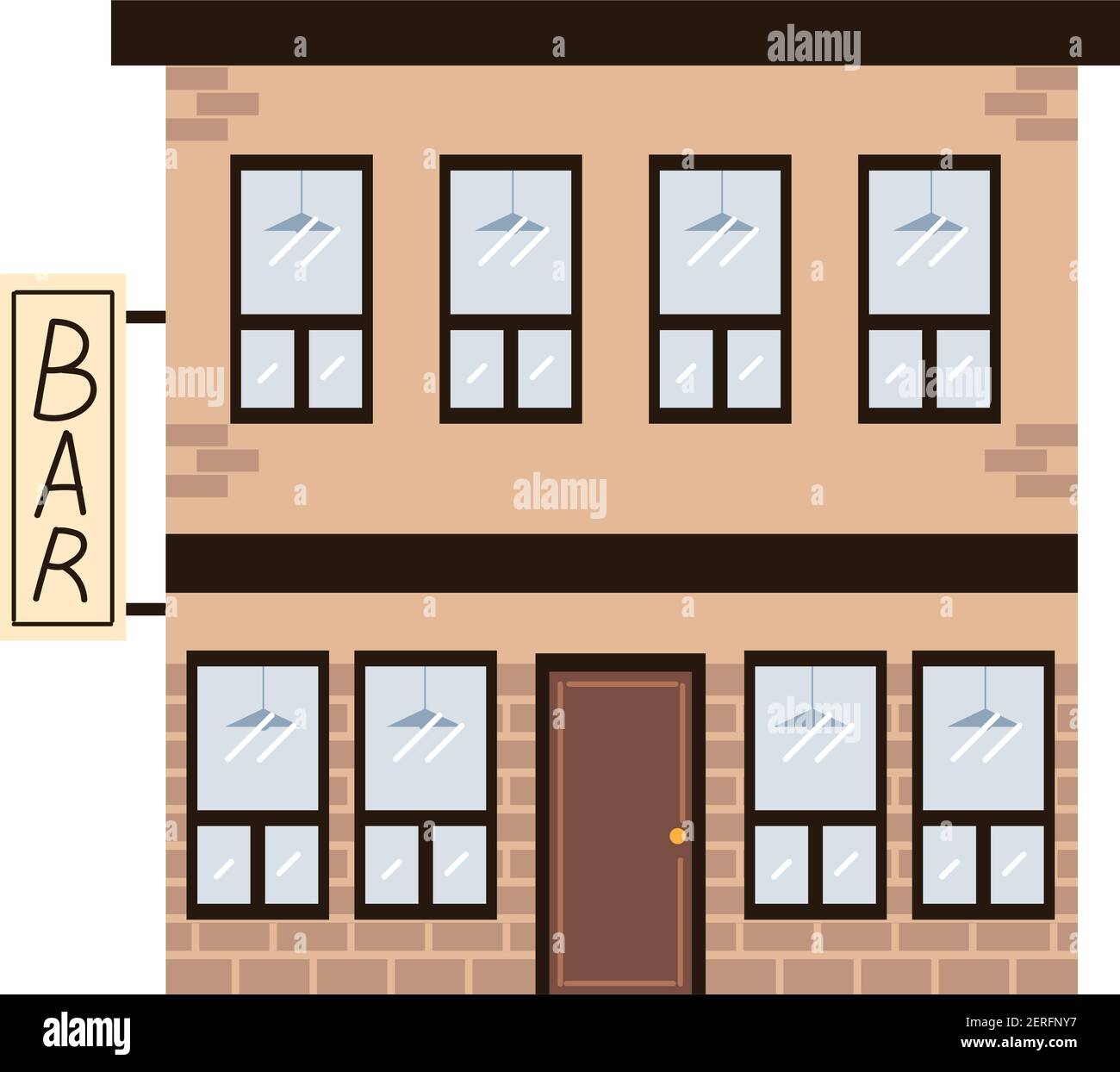 urban building bar facade front isolated Stock Vector Image & Art - Alamy