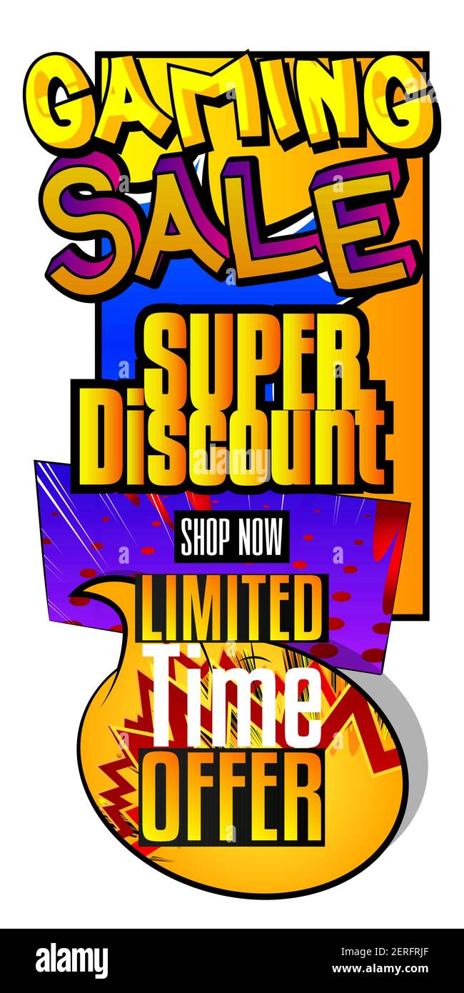 Pc or Console gaming sale, Gamer related Special Offer. Comic book ...