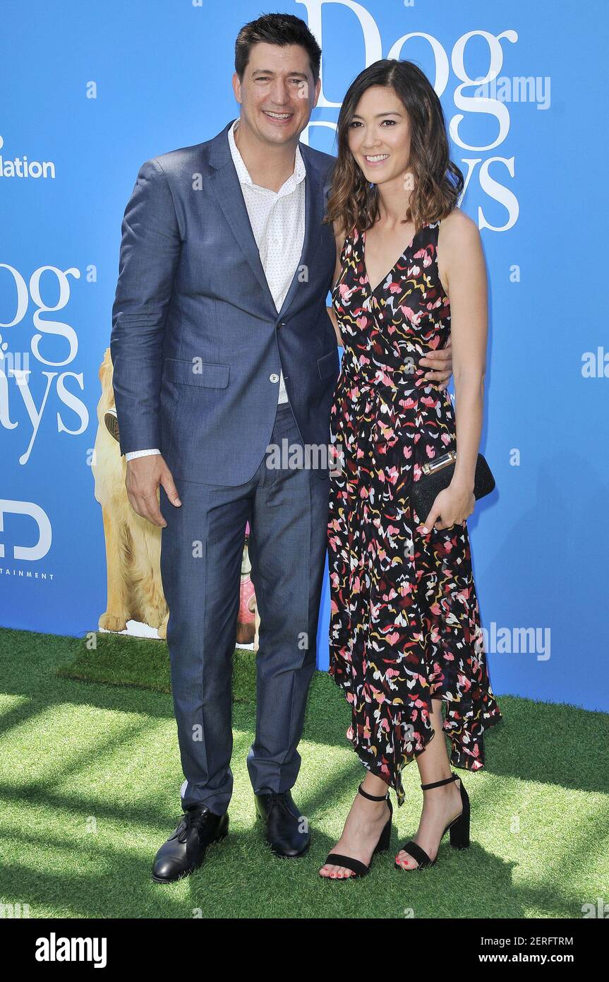 (L-R) Ken Marino and Erica Oyama at the "Dog Days" Los Angeles Premiere ...