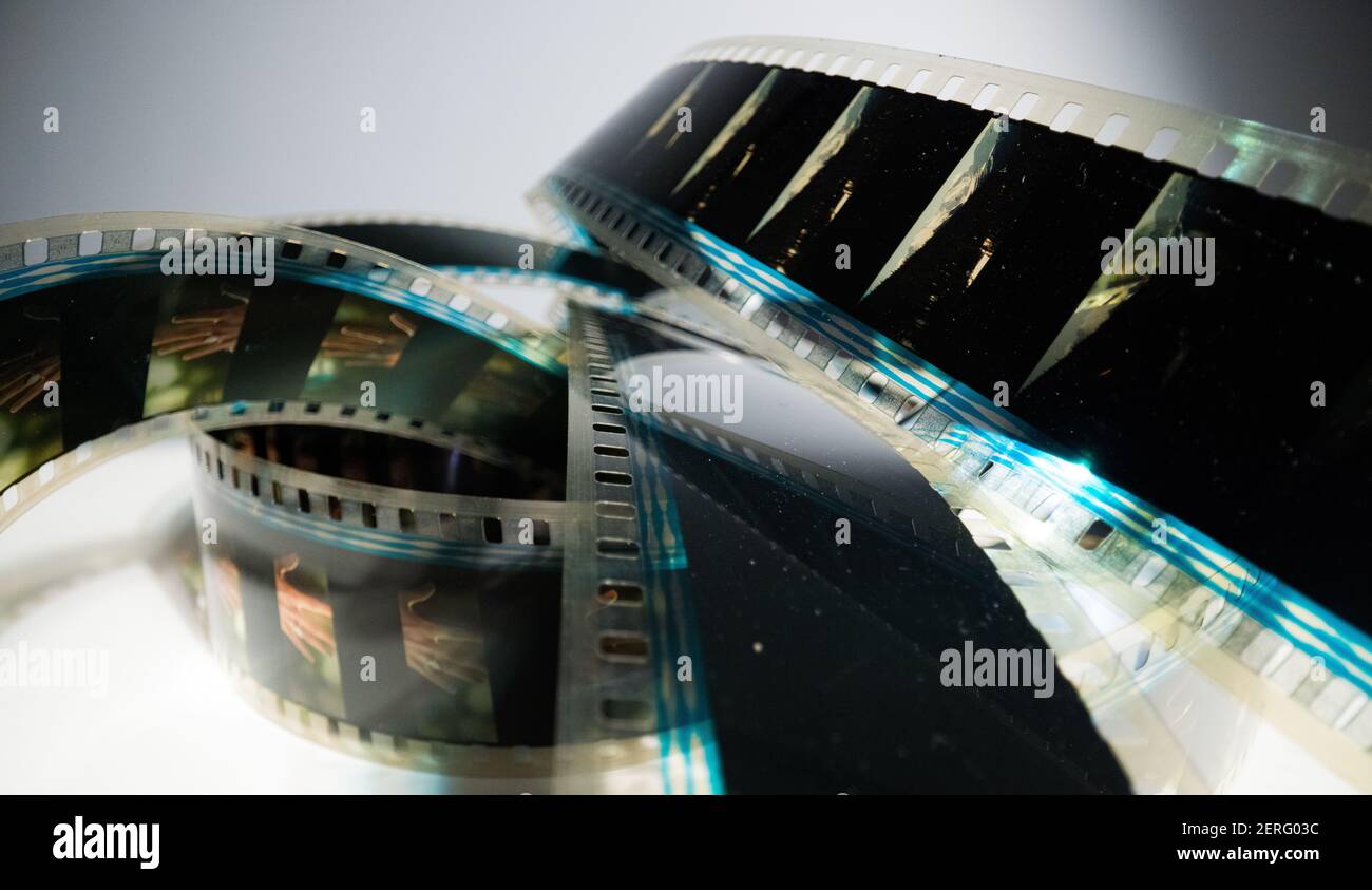 Close Up view of a 35mm film strip - macro shot Stock Photo - Alamy