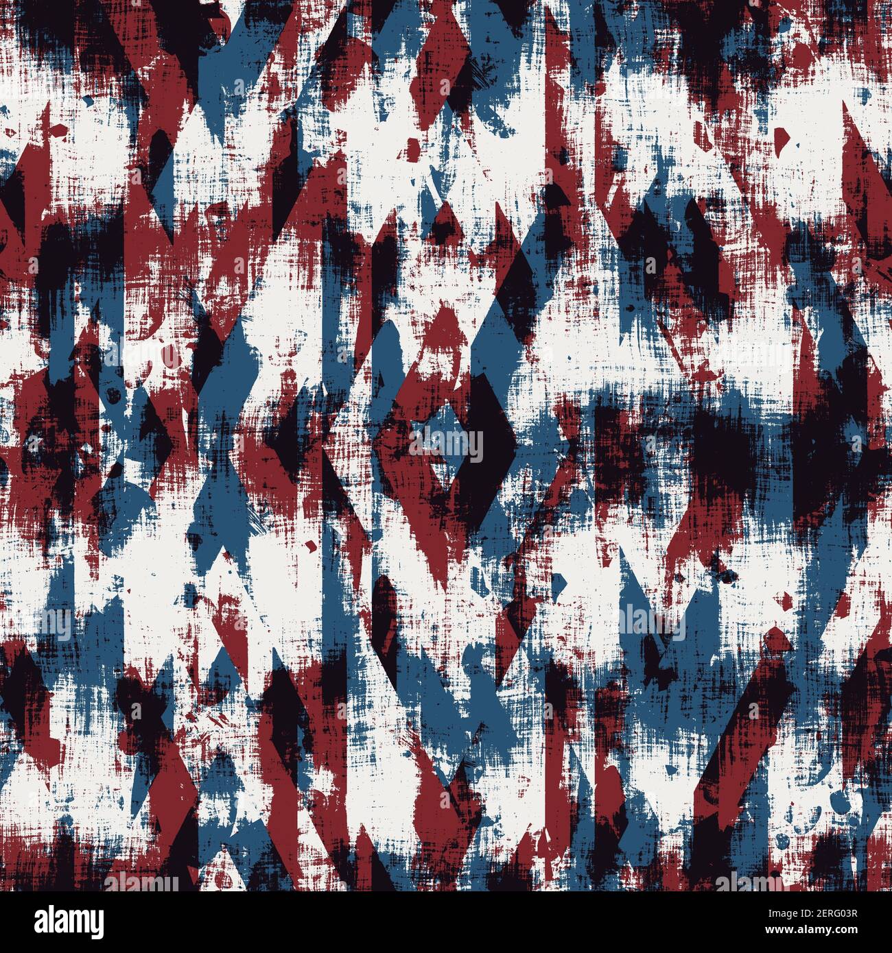 Seamless geo pattern in red blue black white Stock Photo - Alamy