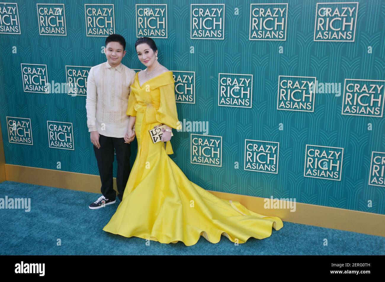 (L-R) Bimby and Mom Kris Aquino at the “Crazy Rich Asians” Los Angeles ...