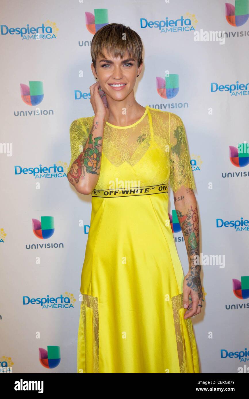 MIAMI, FL - AUGUST 10: Ruby Rose is seen on the set of 'Despierta ...