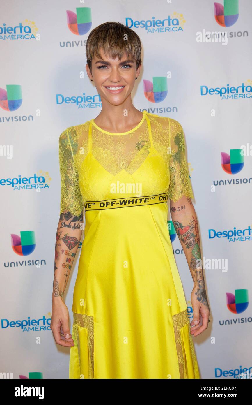 MIAMI, FL - AUGUST 10: Ruby Rose is seen on the set of 'Despierta ...