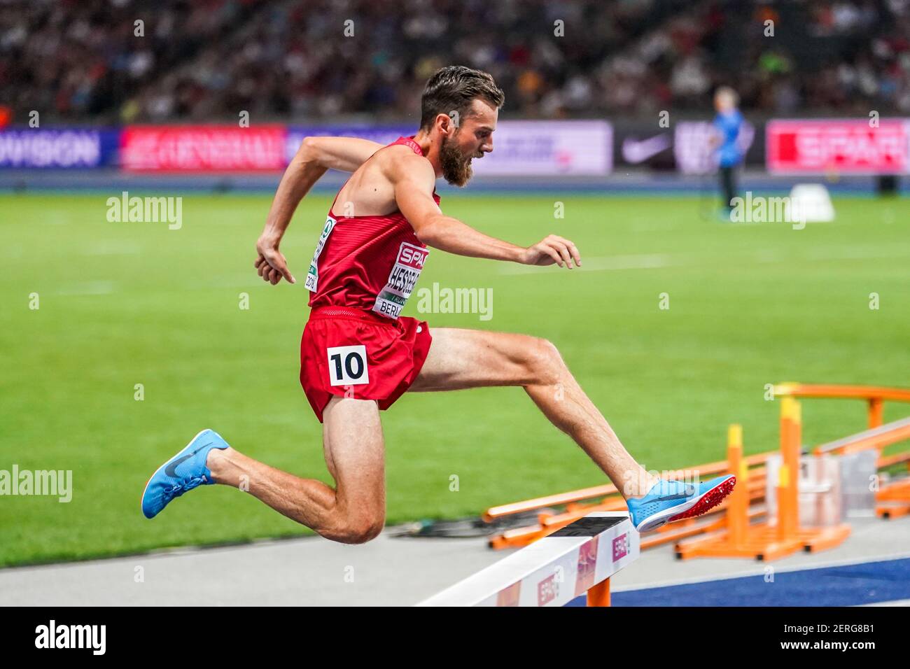 August 9, 2018: Ole Hesselbjerg of Â Denmark during 3000 final steeple chase for men at the ...
