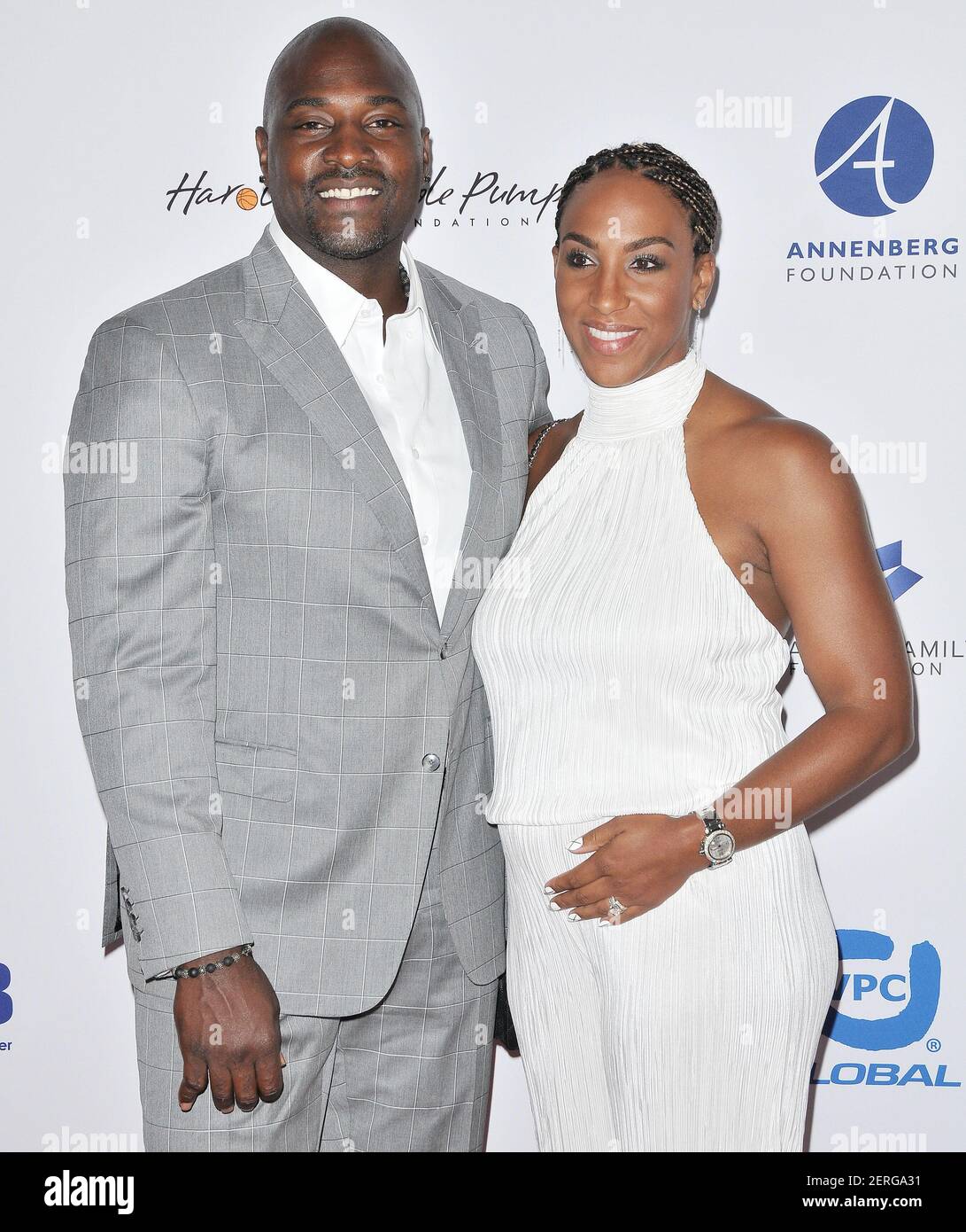 Marcellus Wiley and Wife at the 18th Annual Harold And Carole Pump ...