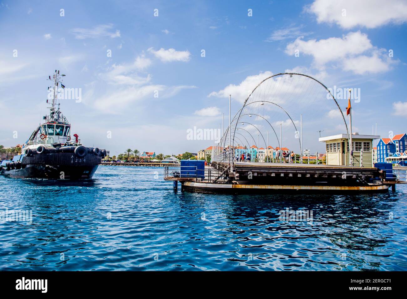 Curacao, Dutch Caribbean island life, known for the Koningin Emmabrug ...