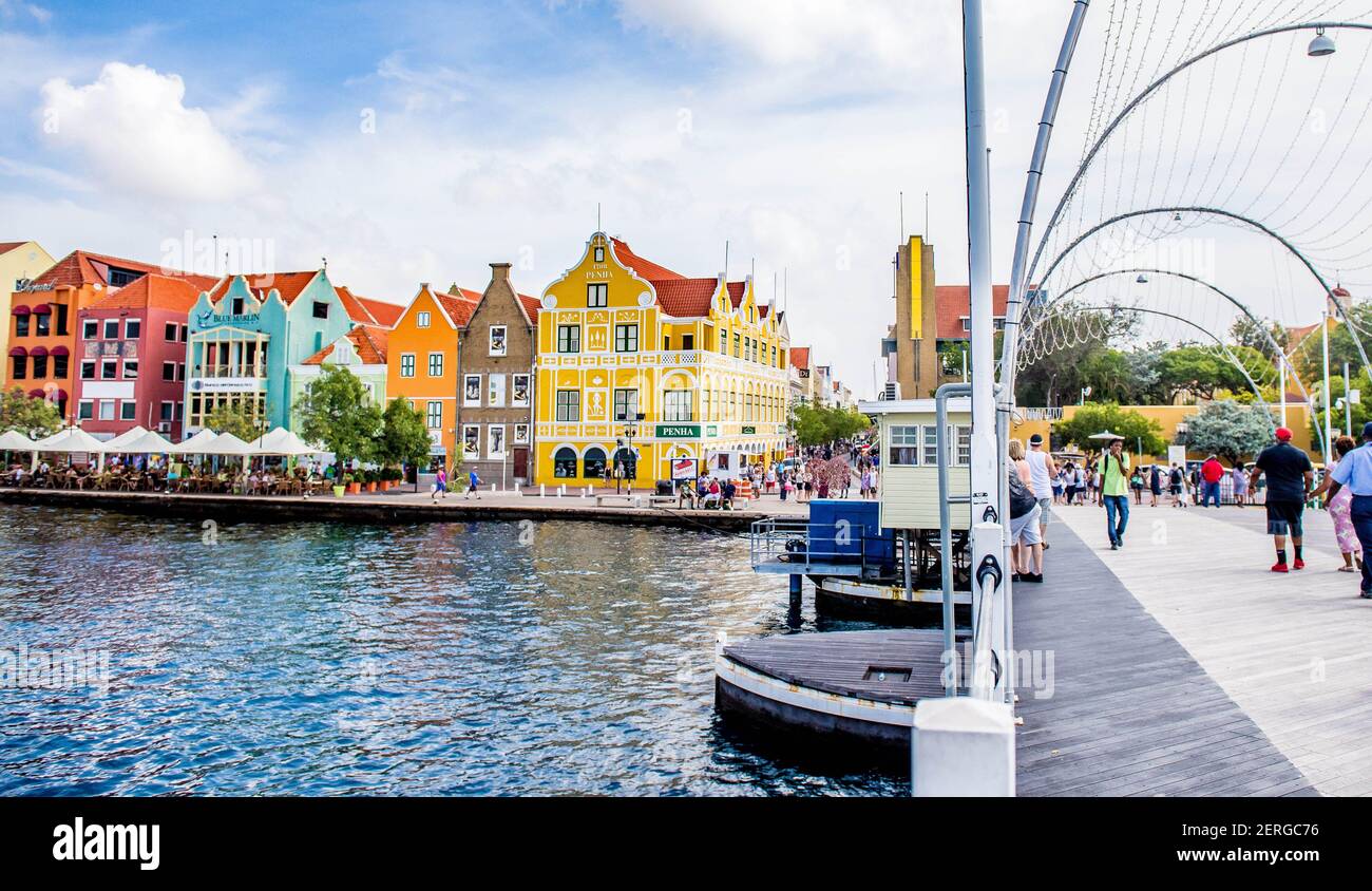 Curacao, Dutch Caribbean island life, known for the Koningin Emmabrug ...