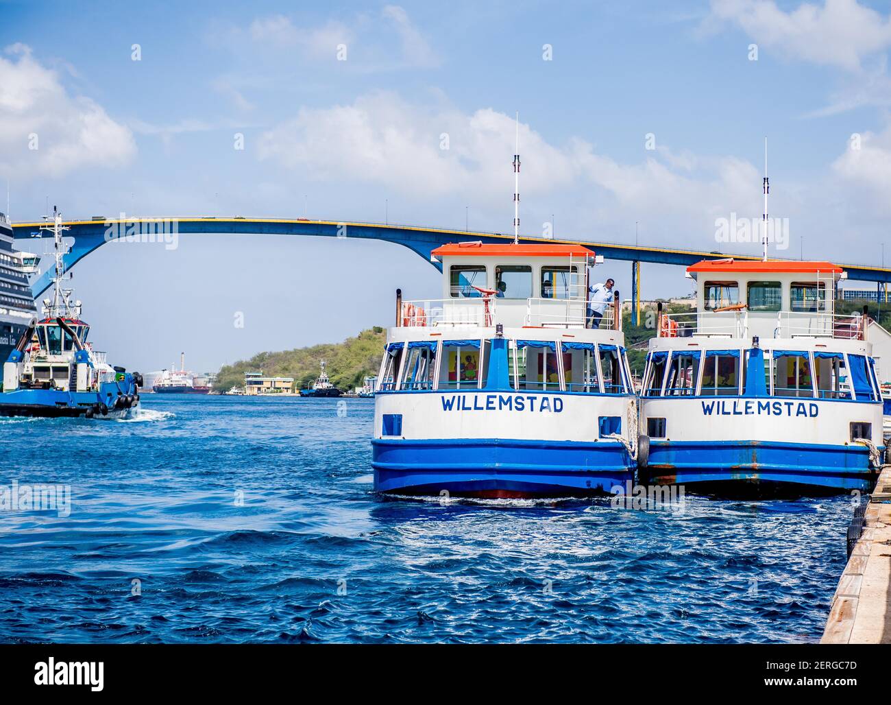 Curacao, Dutch Caribbean island life, known for the Koningin Emmabrug ...