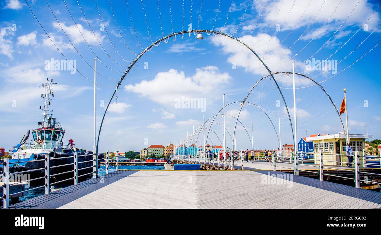 Curacao, Dutch Caribbean island life, known for the Koningin Emmabrug ...