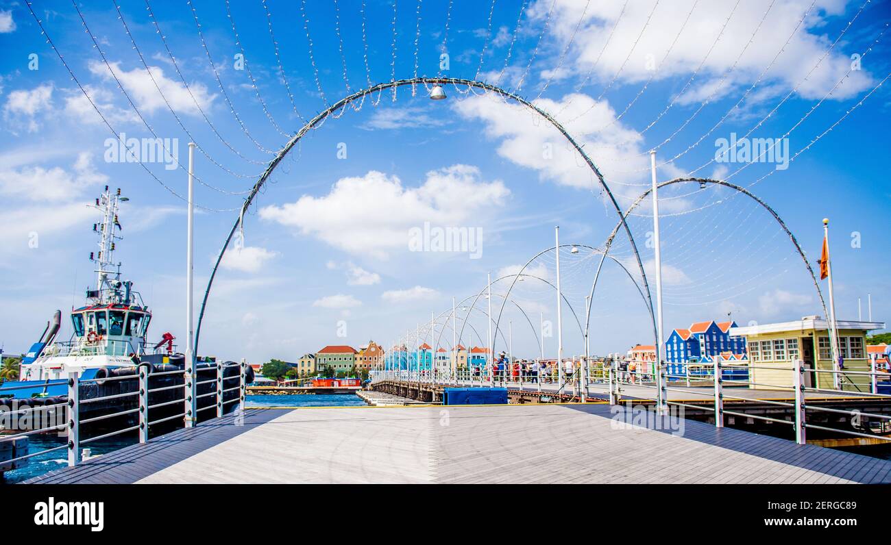 Curacao, Dutch Caribbean island life, known for the Koningin Emmabrug ...