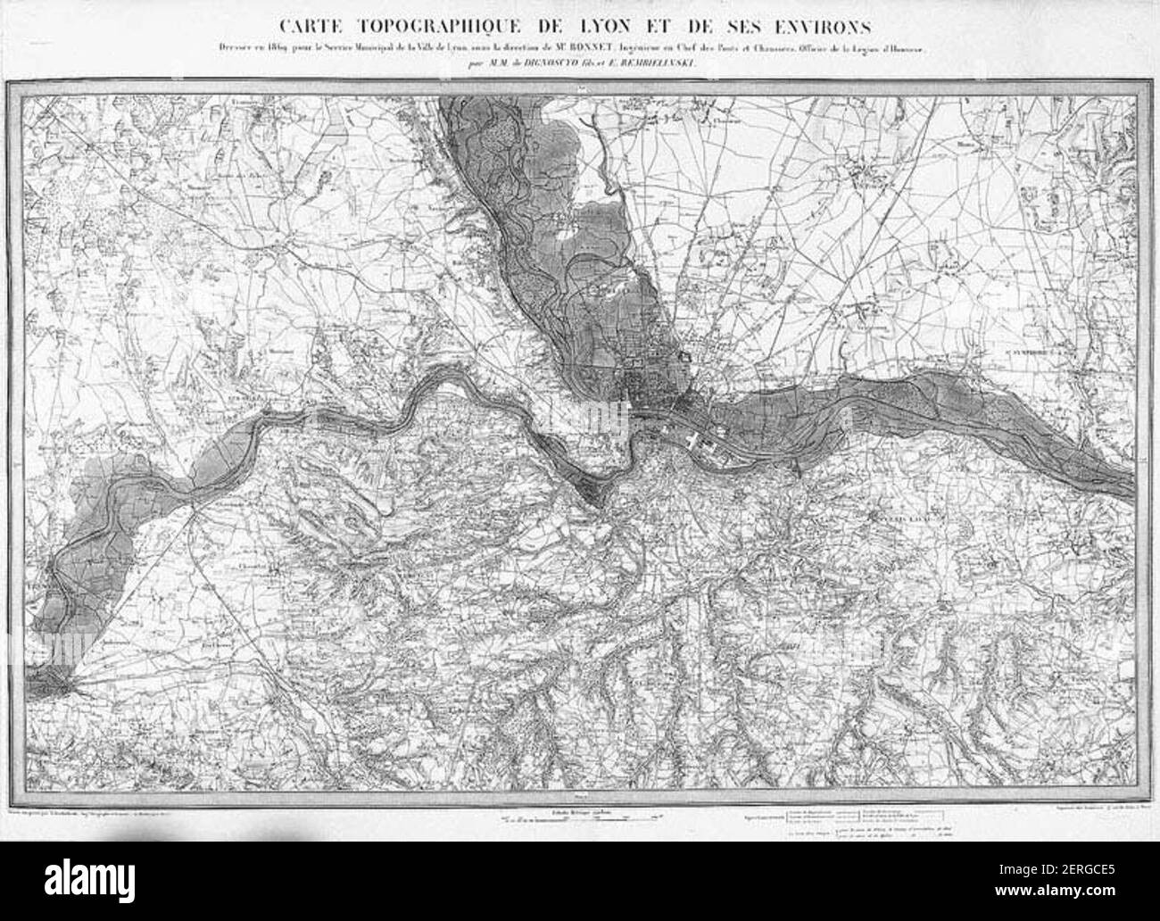 Antique map of lyon hi-res stock photography and images - Alamy