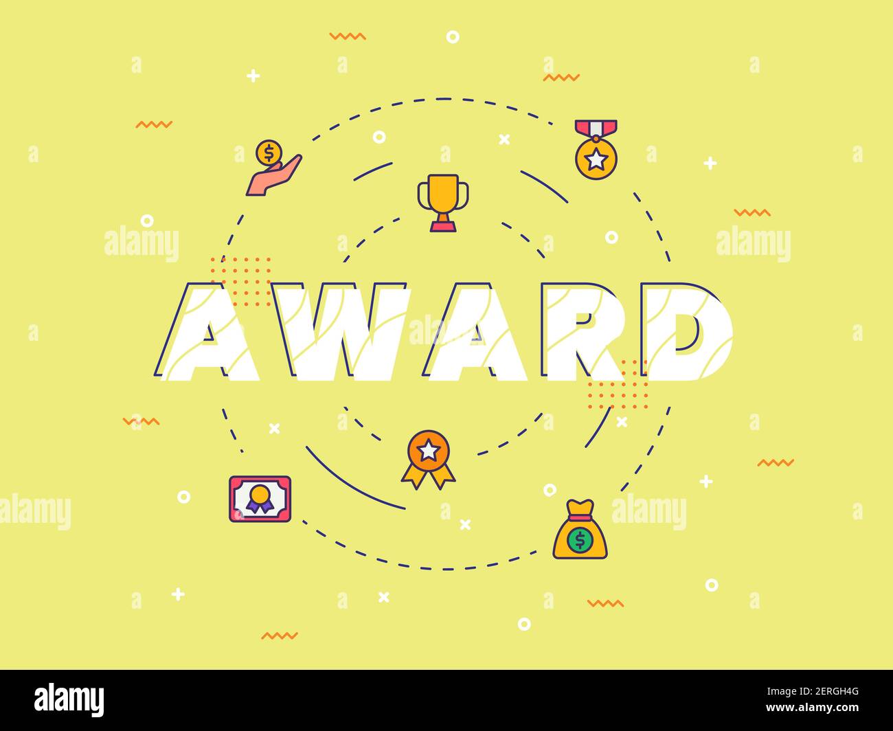 award typography calligraphy word art with filled color style vector ...