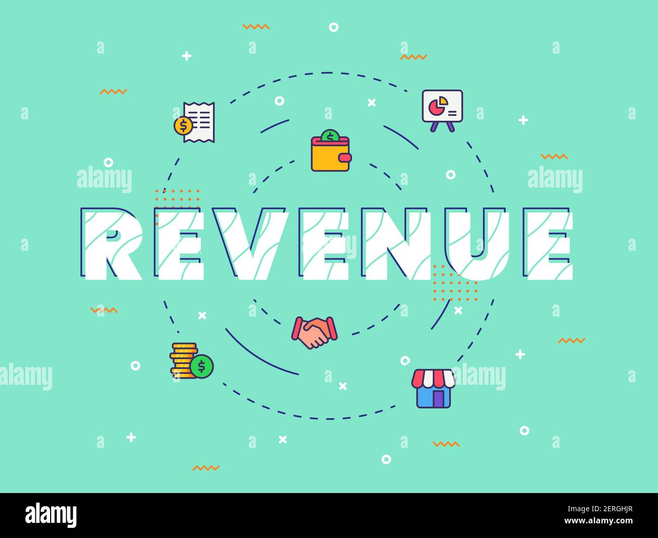 revenue typography calligraphy word art with filled color style vector ...