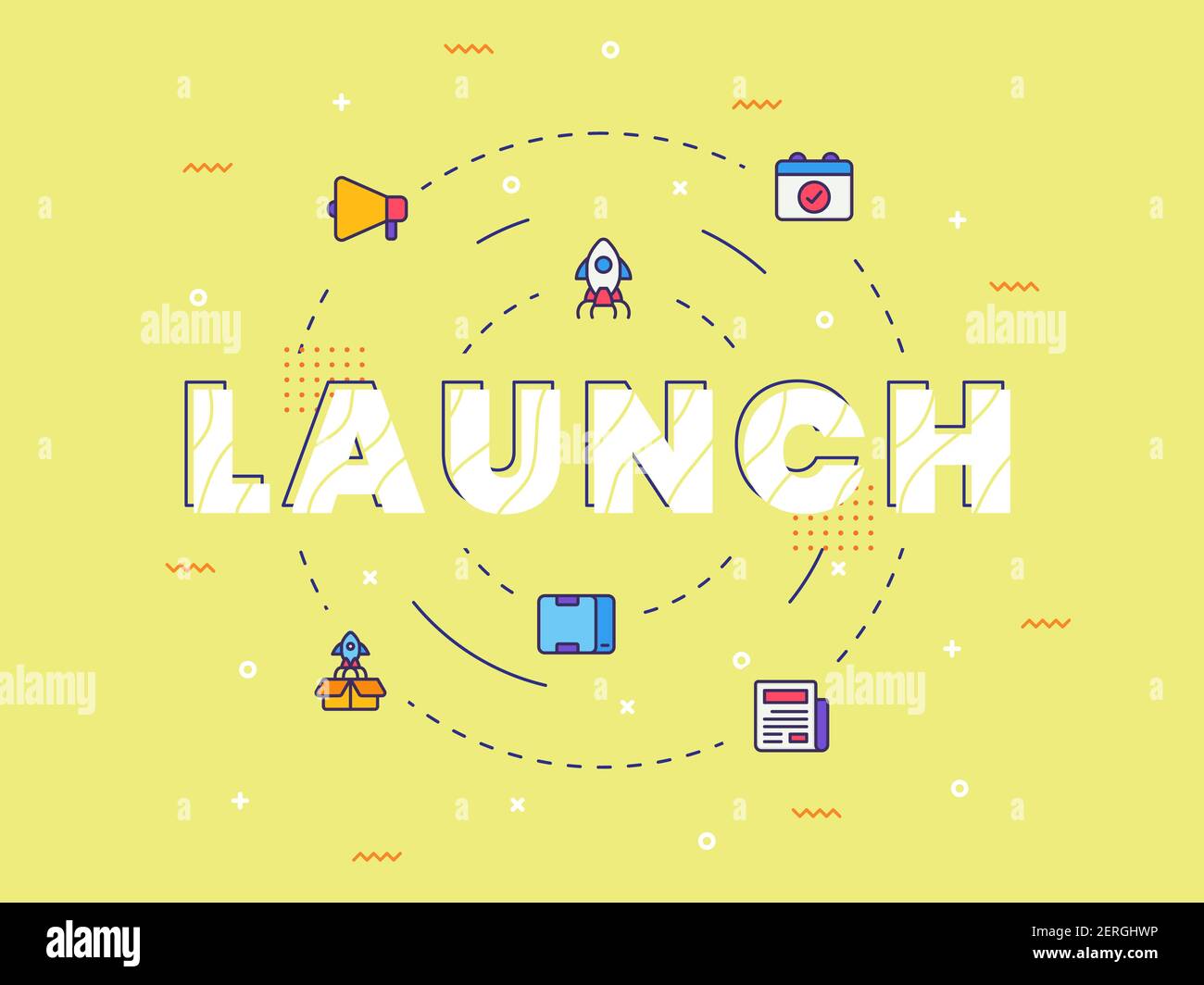 launch typography calligraphy word art with filled color style vector ...