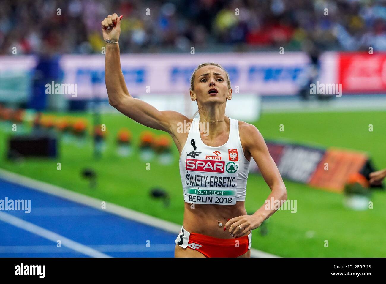 August 11, 2018: Justyna Swiety-Ersetic winning the 400 meter final for ...