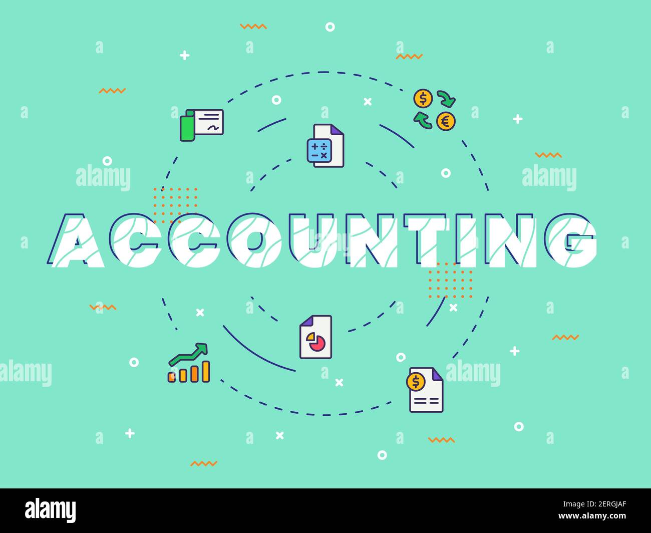 accounting typography calligraphy word art with filled color style ...