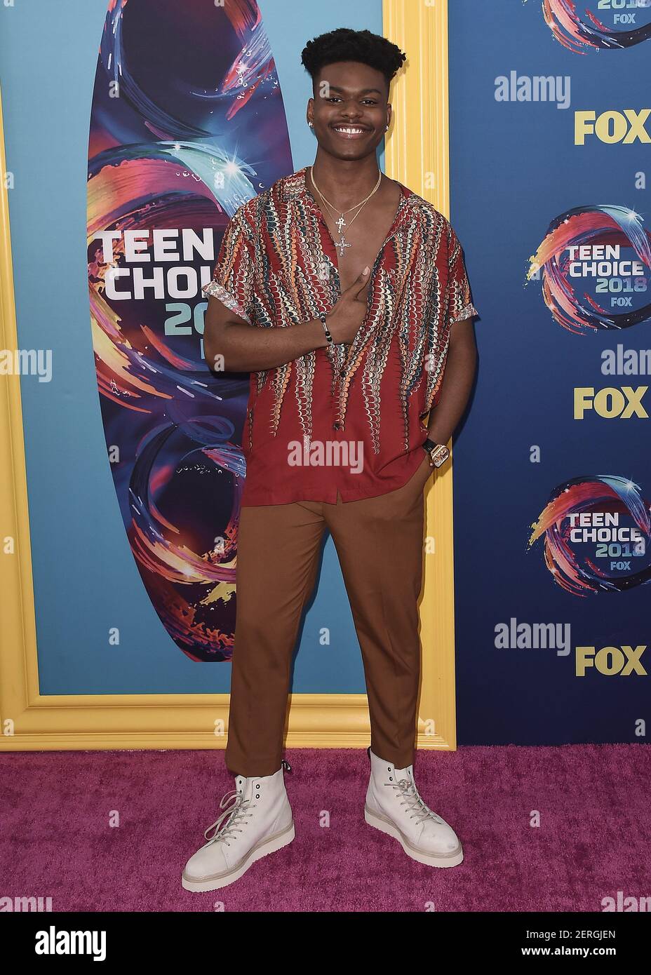 LOS ANGELES - AUGUST 12: Aubrey Joseph at FOX's "Teen Choice 2018" at ...
