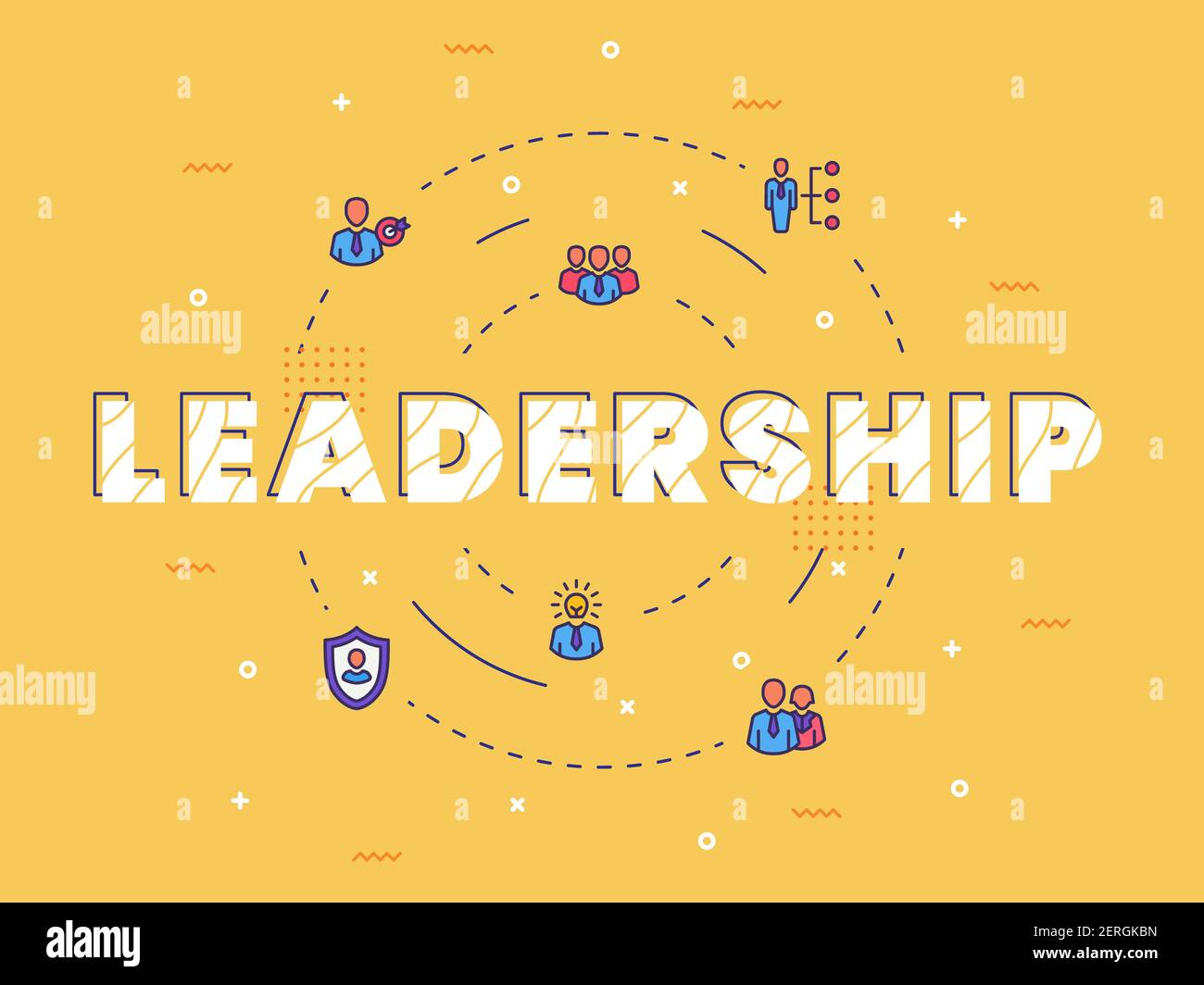 leadership typography calligraphy word art with filled color style ...