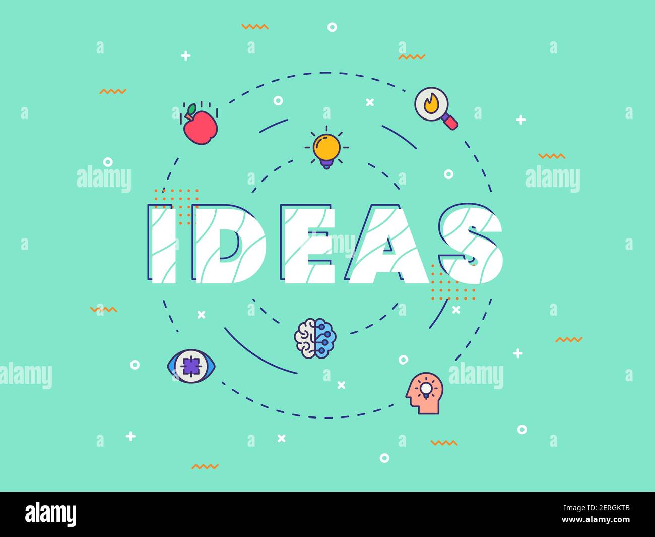 ideas typography calligraphy word art background of creative icon set ...