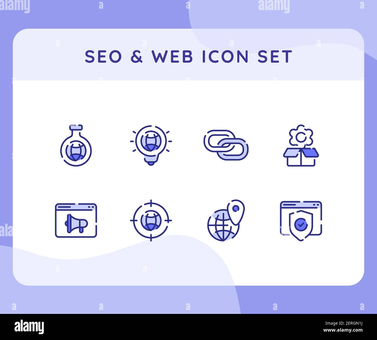 seo and web icon icons set collection package with dash line style ...