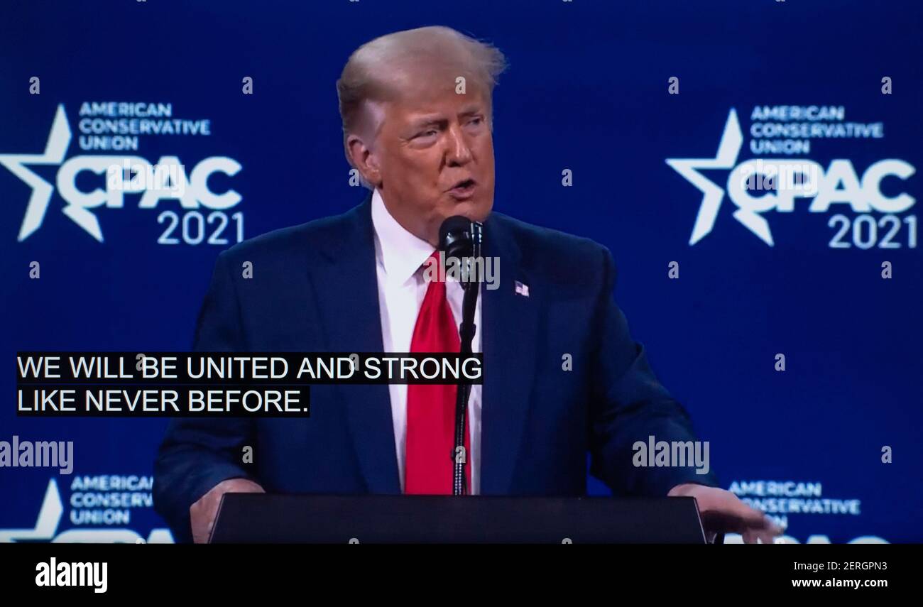 February 28, 2021, Orlando, Florida, USA - Former President DONALD ...