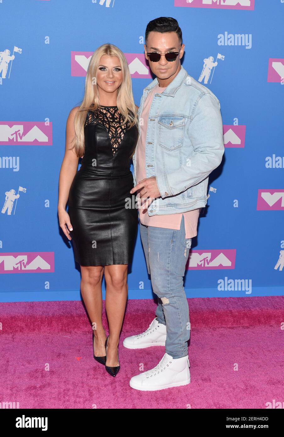 Lauren Pesce and Mike 'The Situation" Sorrentino walking on the red ...