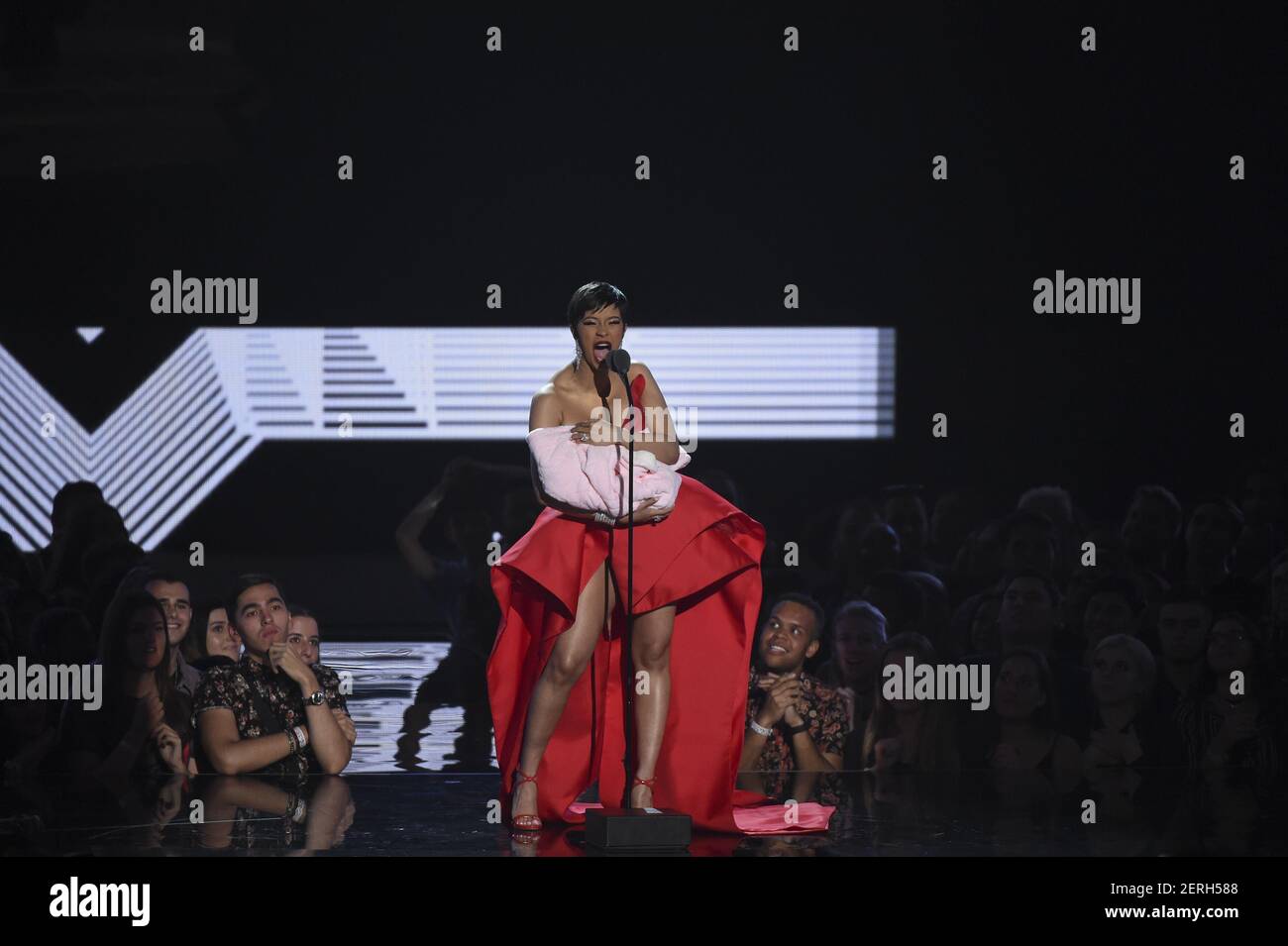 NEW YORK CITY - AUGUST 20: Cardi B performs on the 2018 MTV Video Music ...