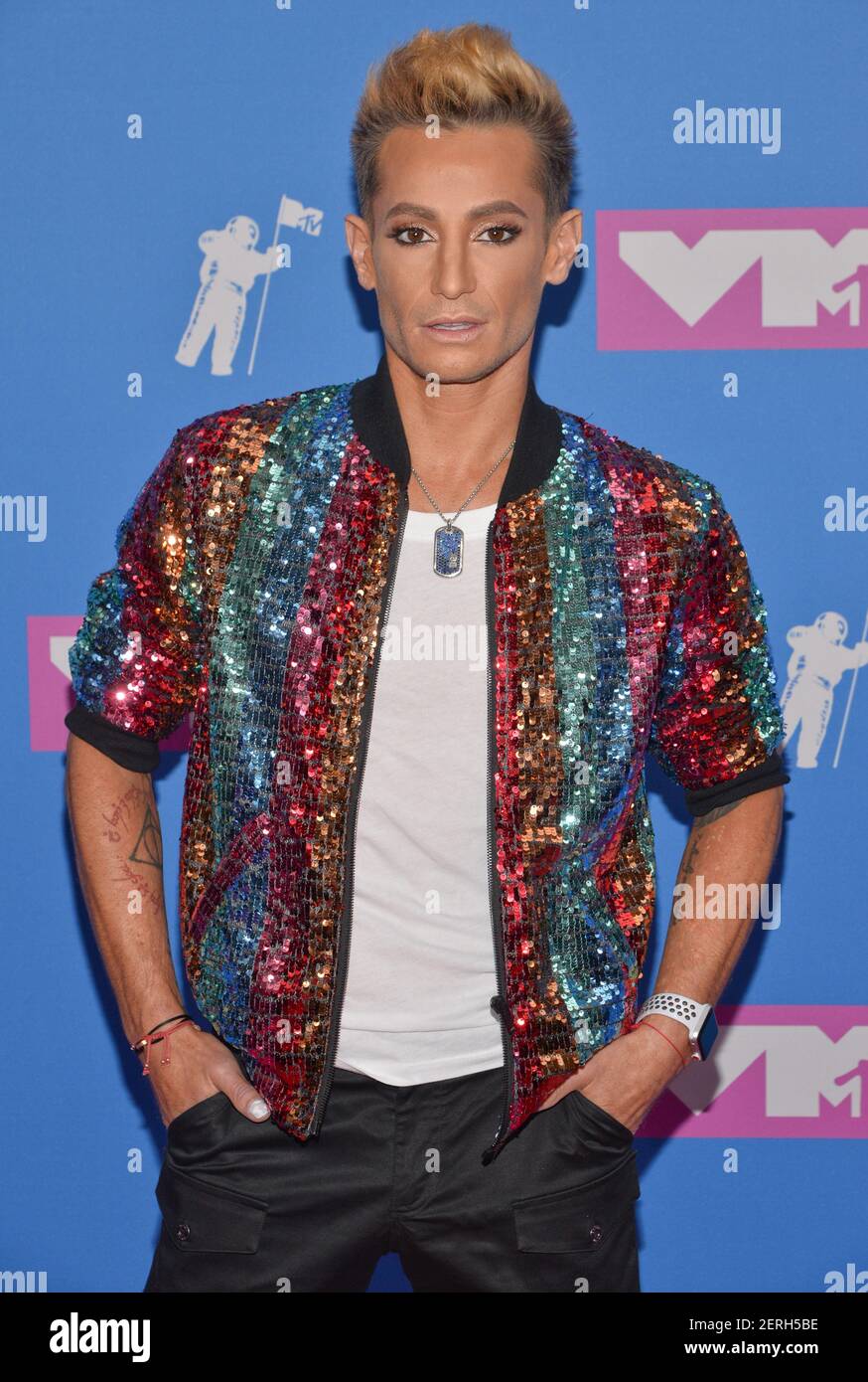 Frankie Grande walking on the red carpet at The 2018 MTV Video Music ...