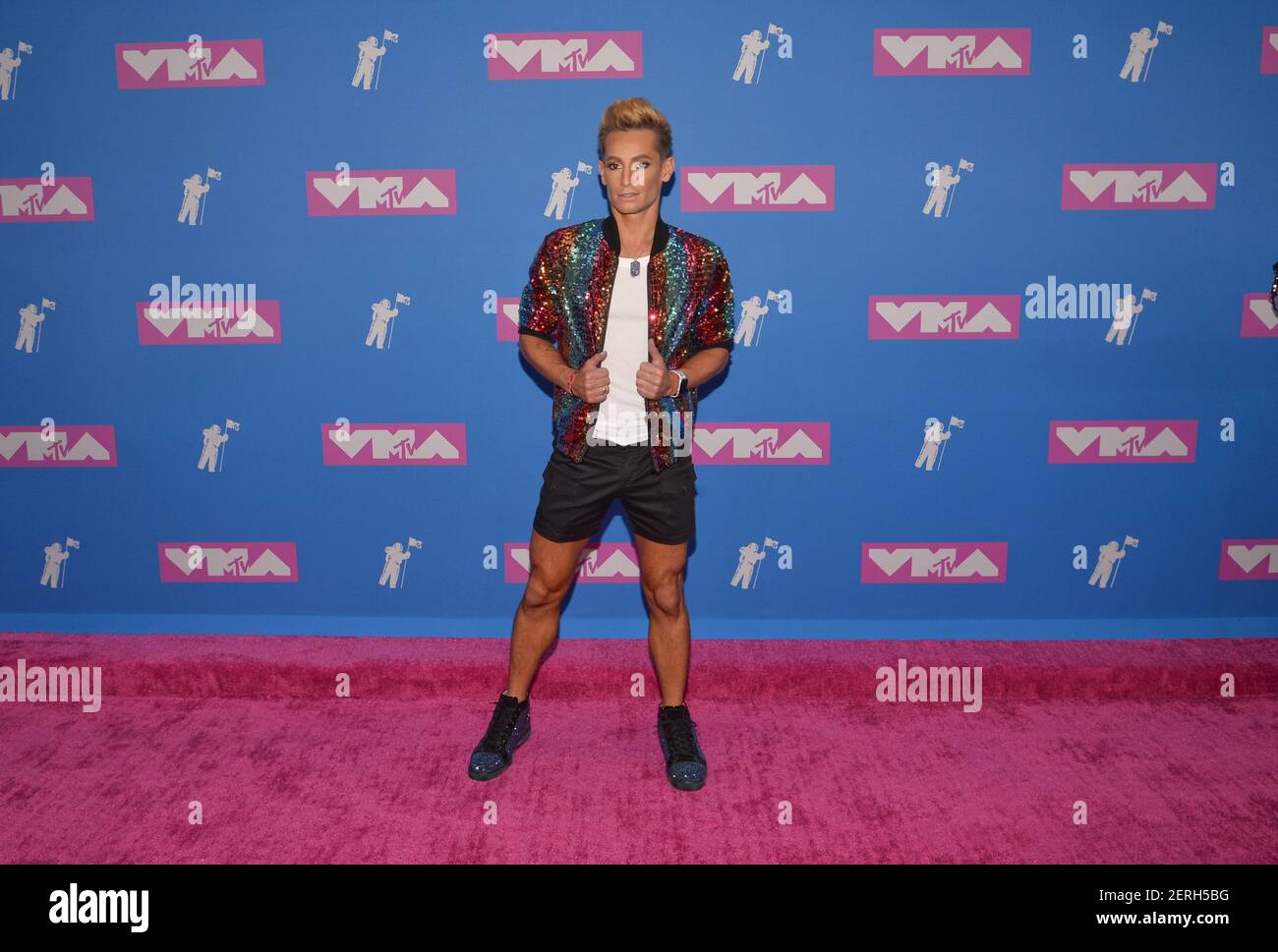 Frankie Grande walking on the red carpet at The 2018 MTV Video Music ...