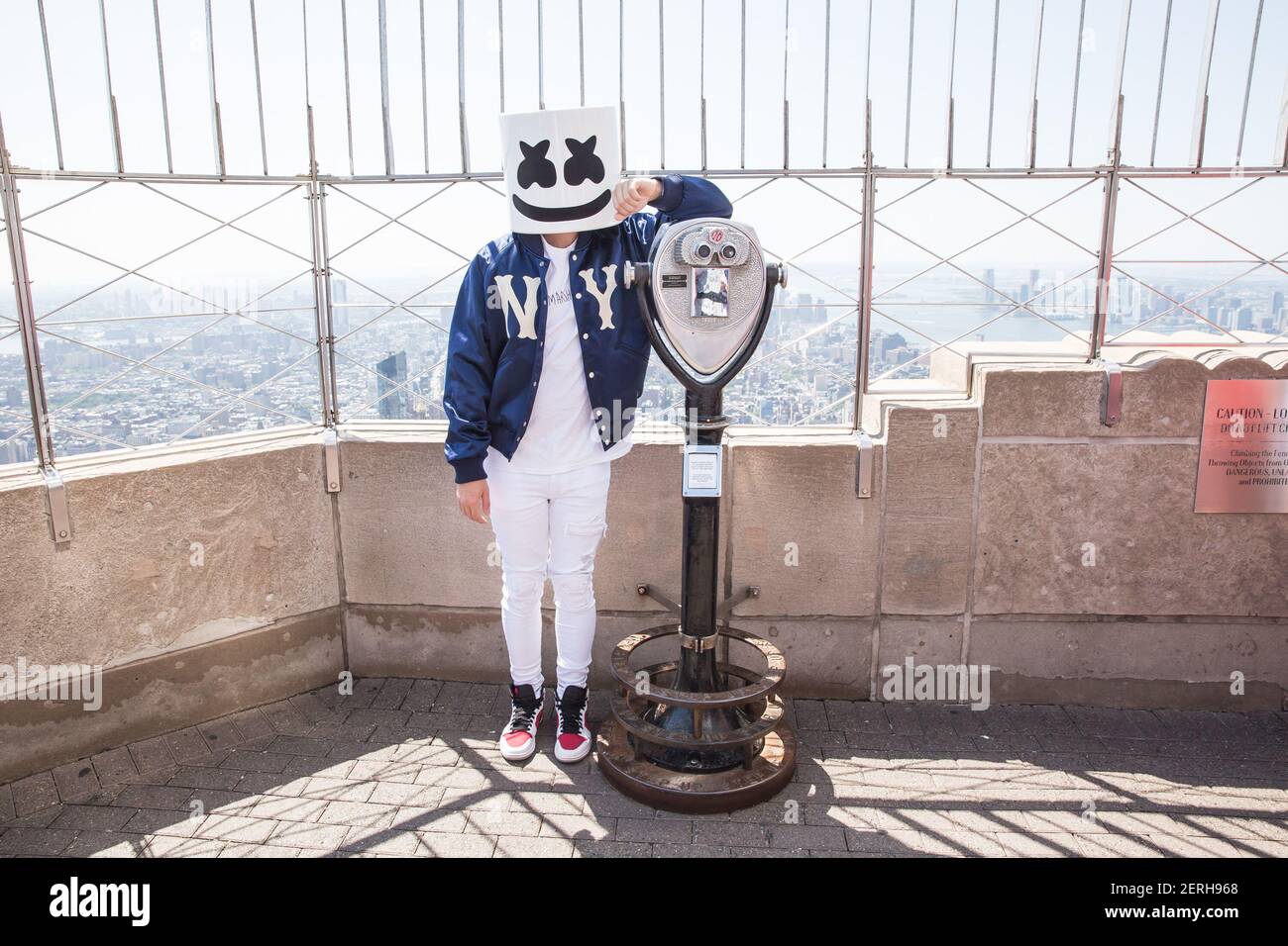 Marshmello visits The Empire State Building on August 23, 2018 in New ...
